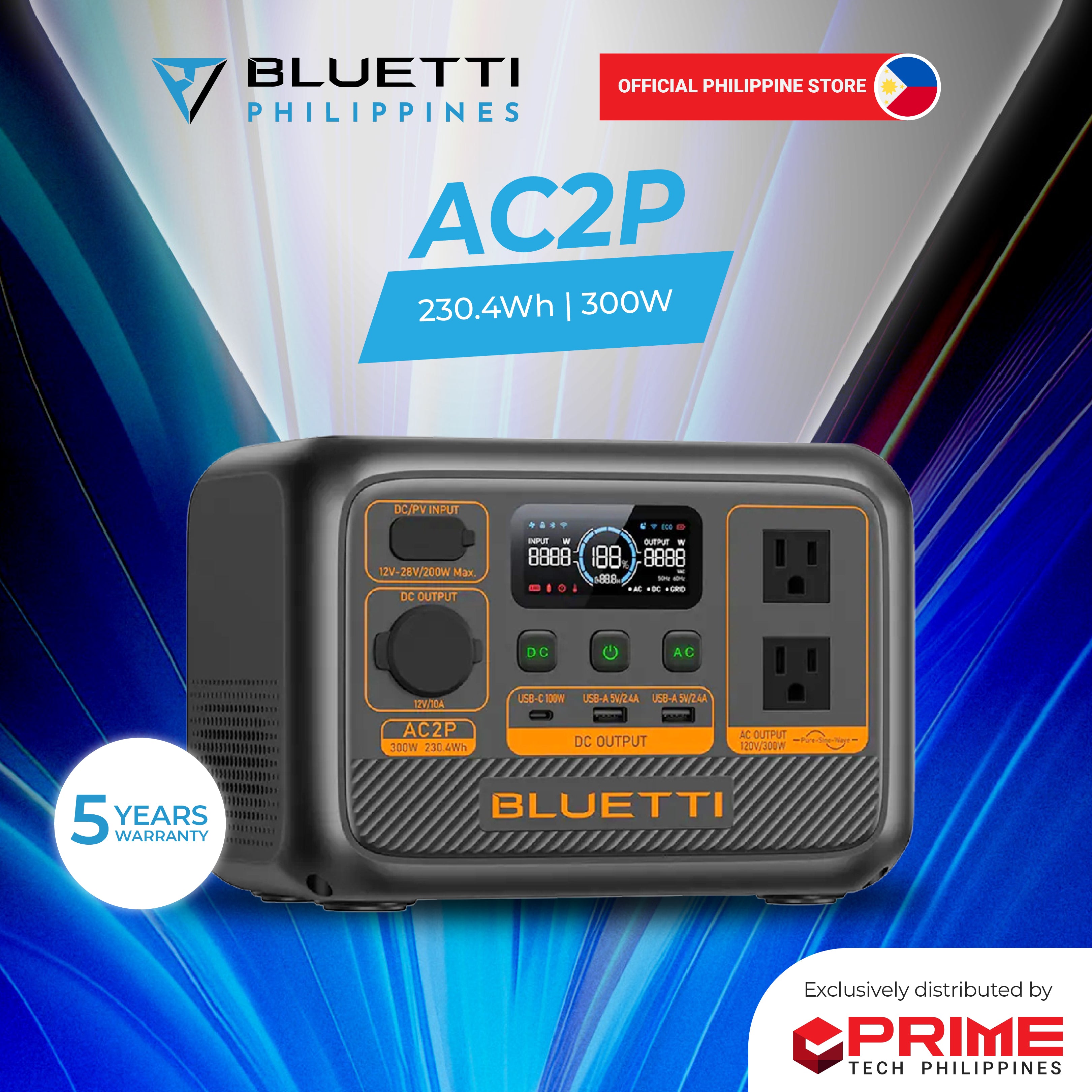 BLUETTI AC2P Portable Power Station | 300W 230.4Wh - PREMIUM SERIES ...